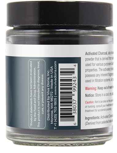 1.2 oz glass jar of activated charcoal