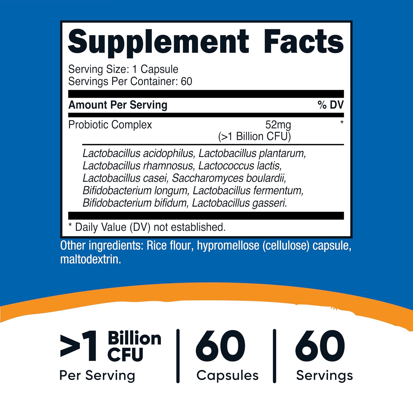 1 Billion CFU probiotic capsules