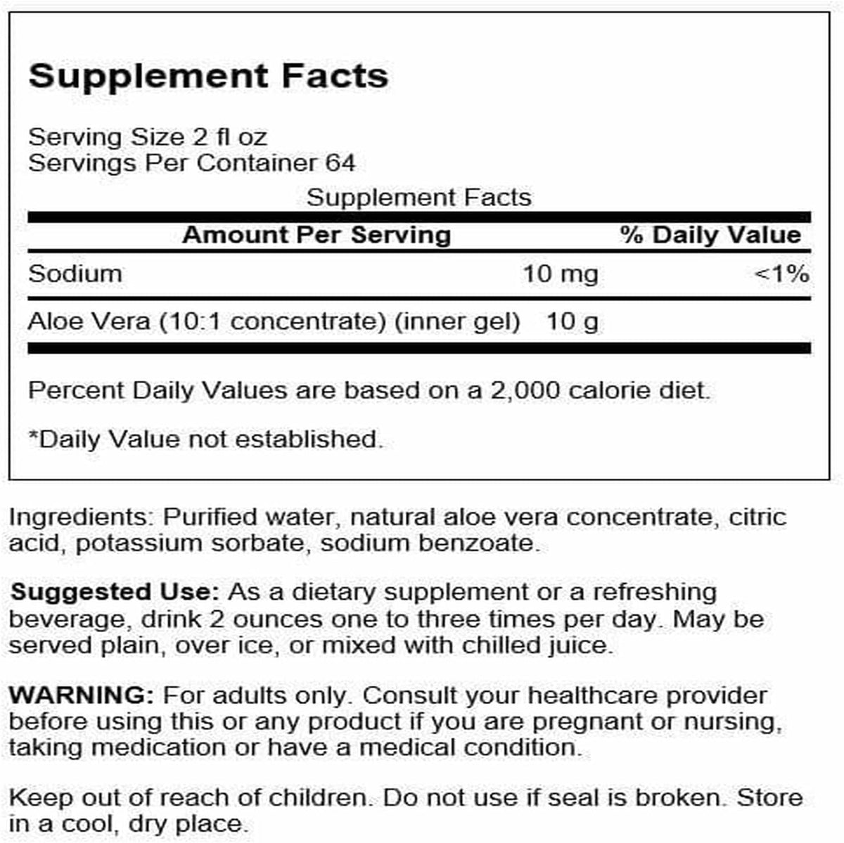 1 gallon Aloe Vera liquid