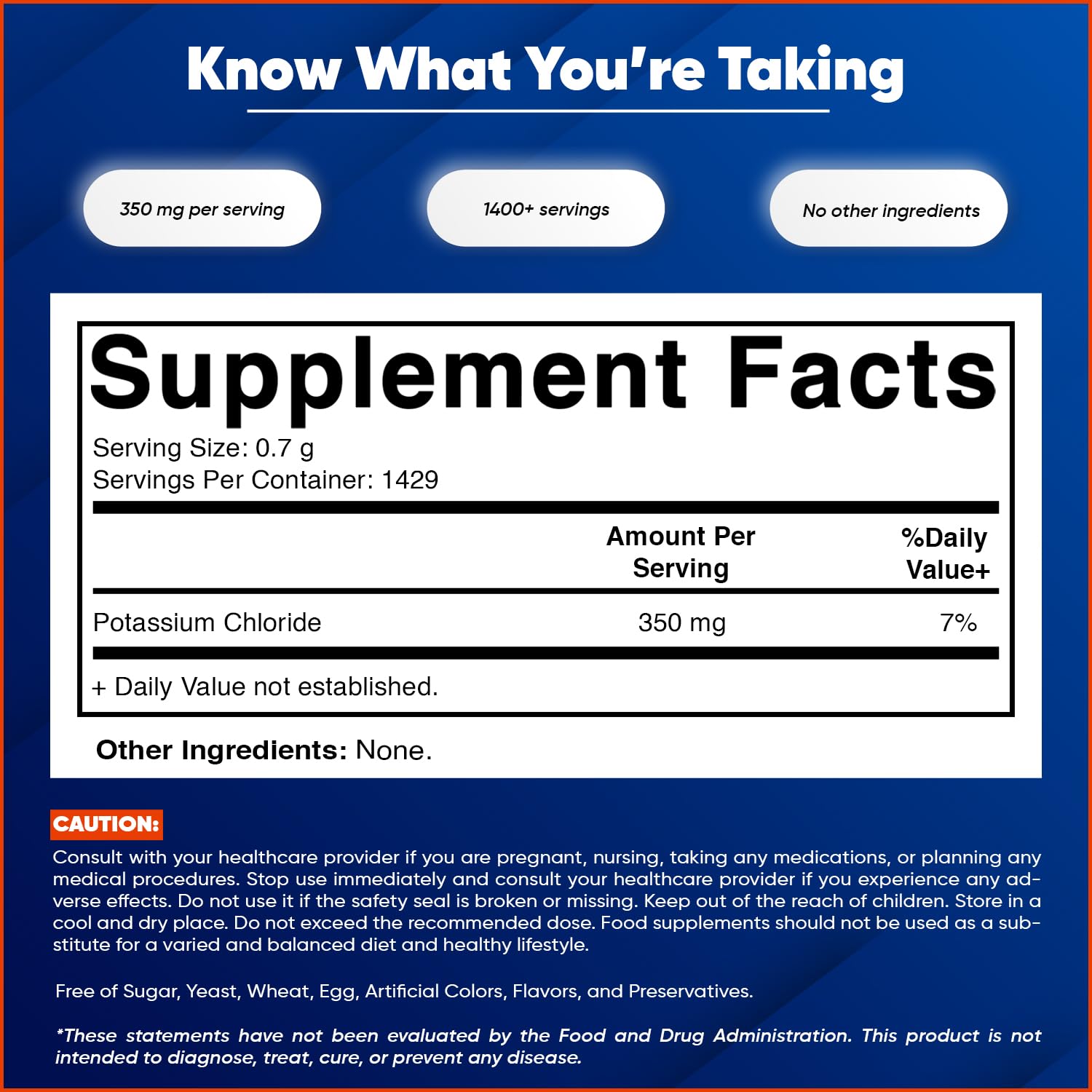 1 kg potassium chloride for health