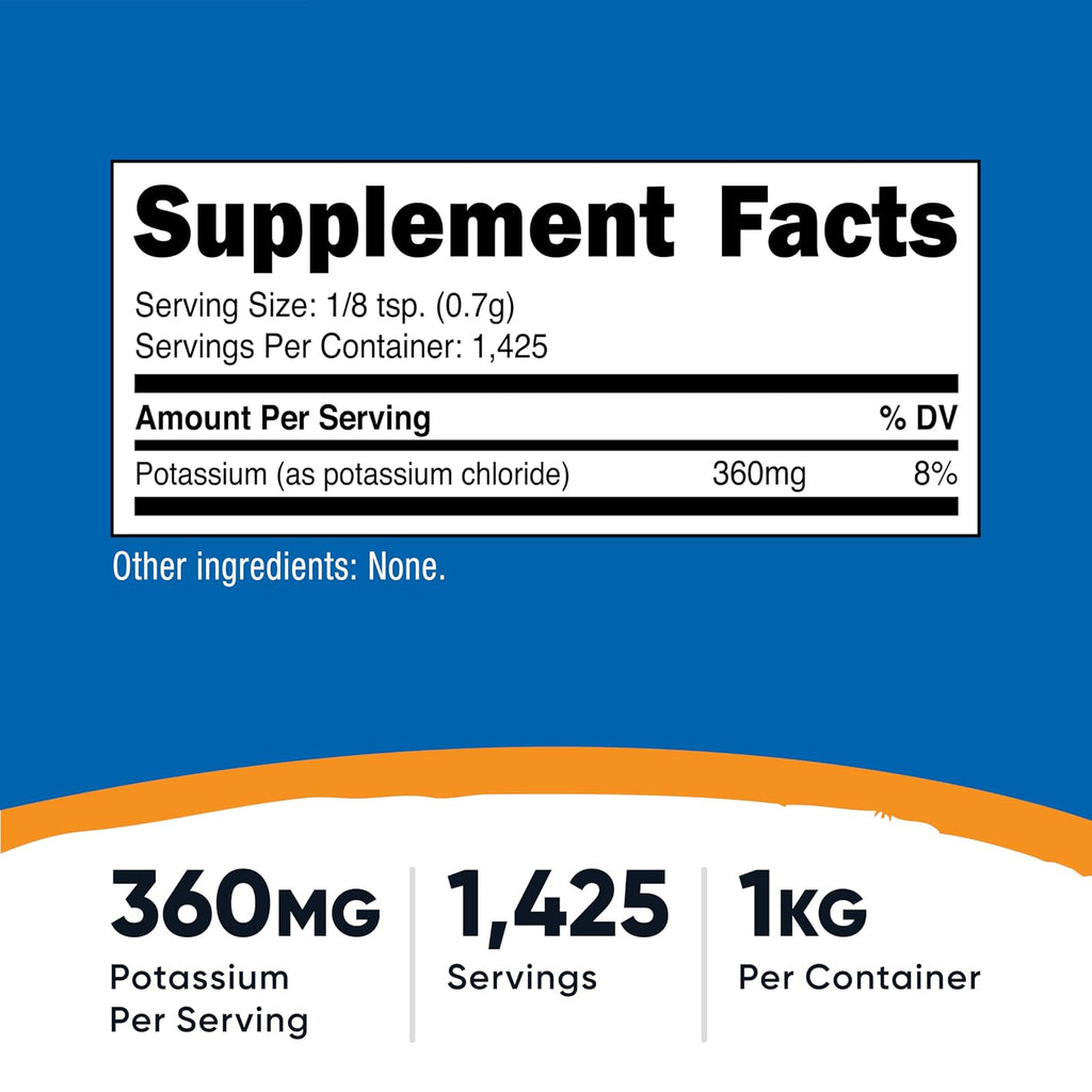 1 kg potassium chloride for muscle function