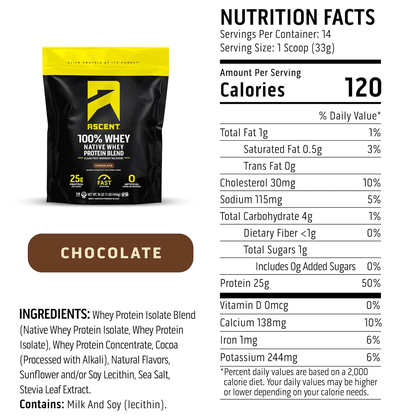 1 lb Ascent whey protein