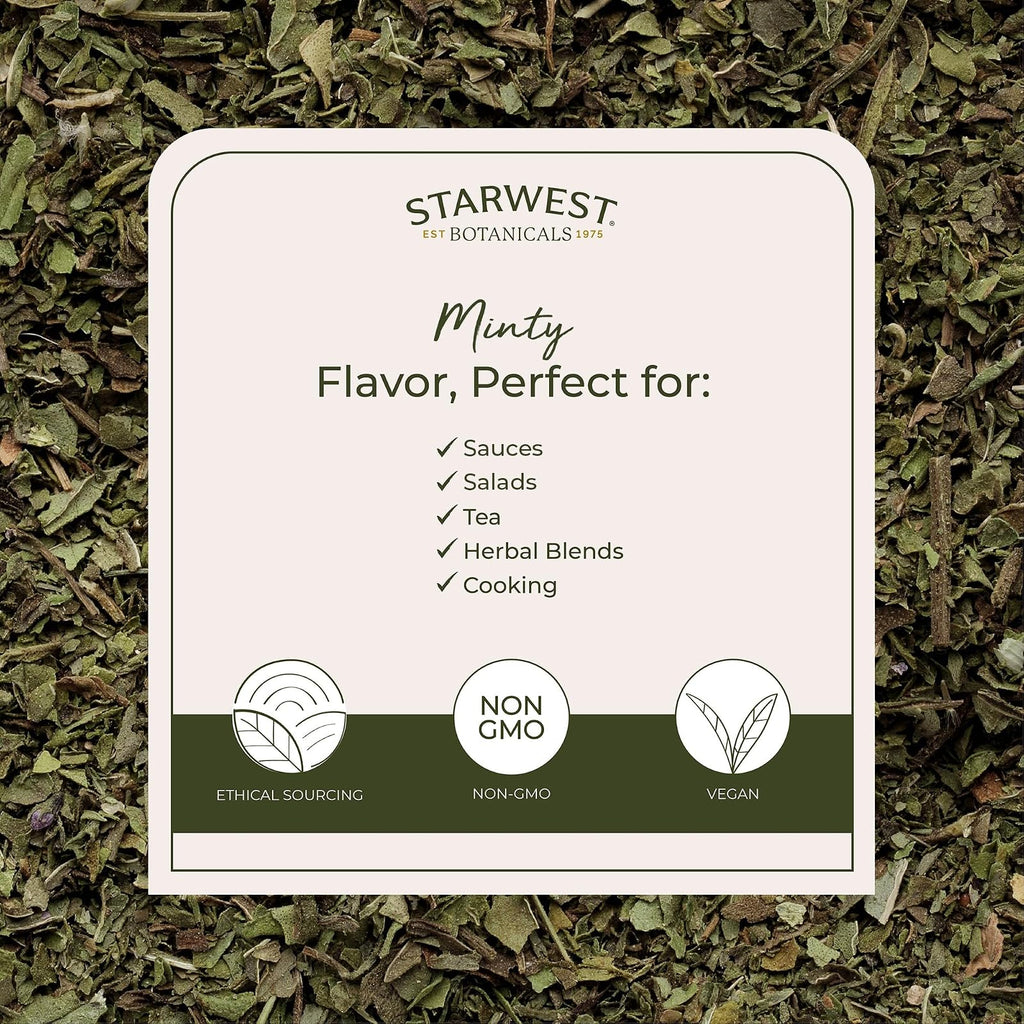 1 lb bag of cut spearmint leaves