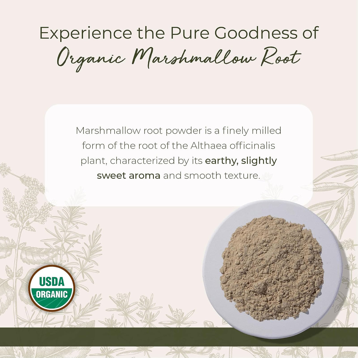 1 lb bag of marshmallow root powder for natural health