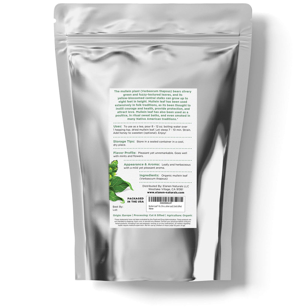 1 lb bag of mullein leaves