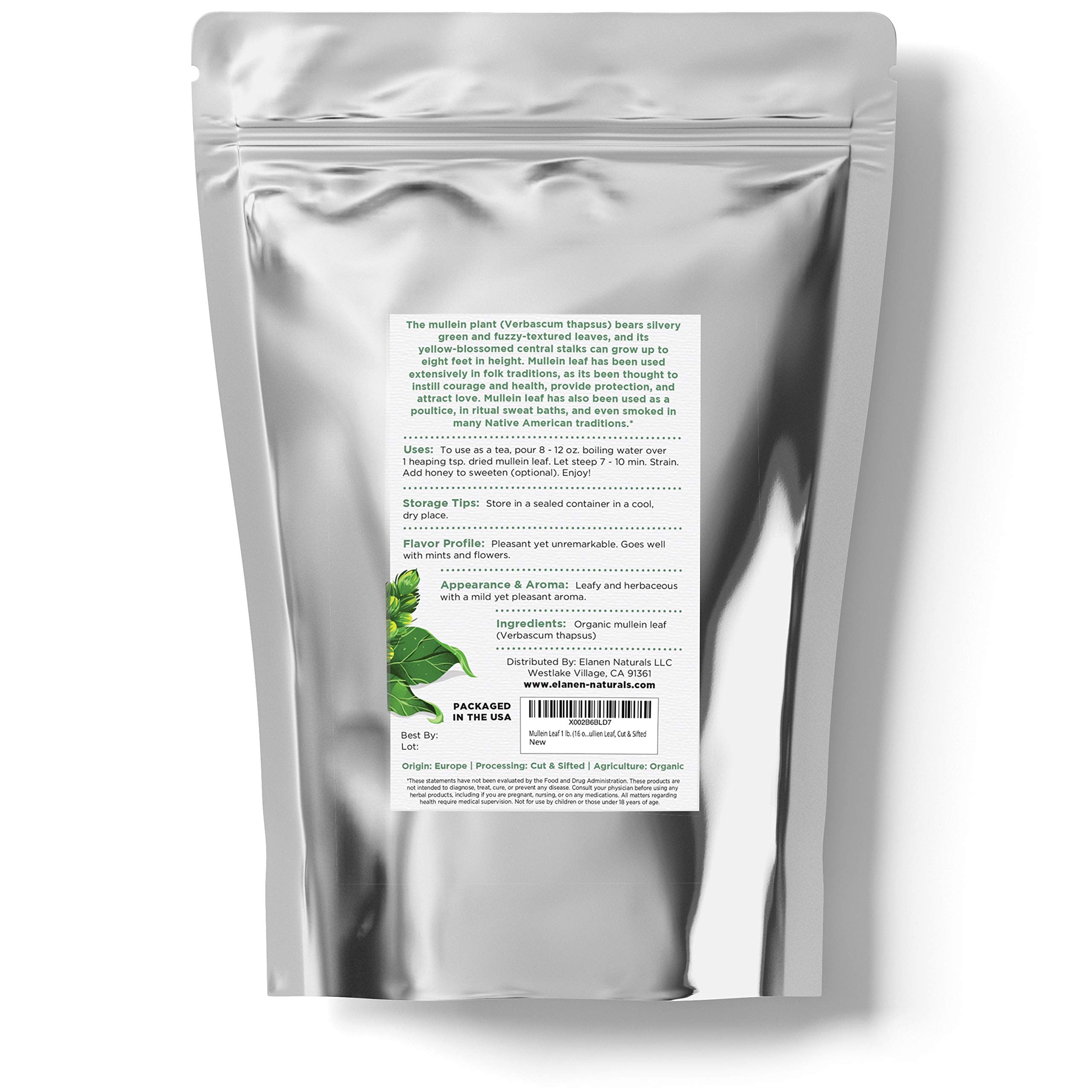 1 lb bag of mullein leaves