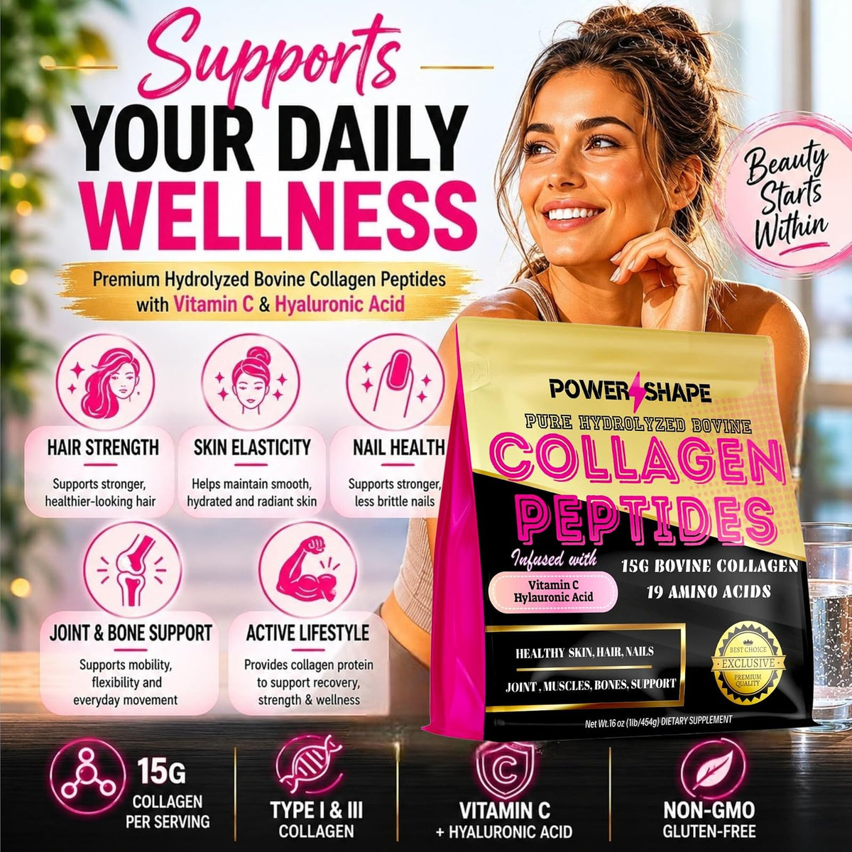 1 lb collagen peptides for muscle support