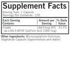 1 mg 5-MTHF capsules for health