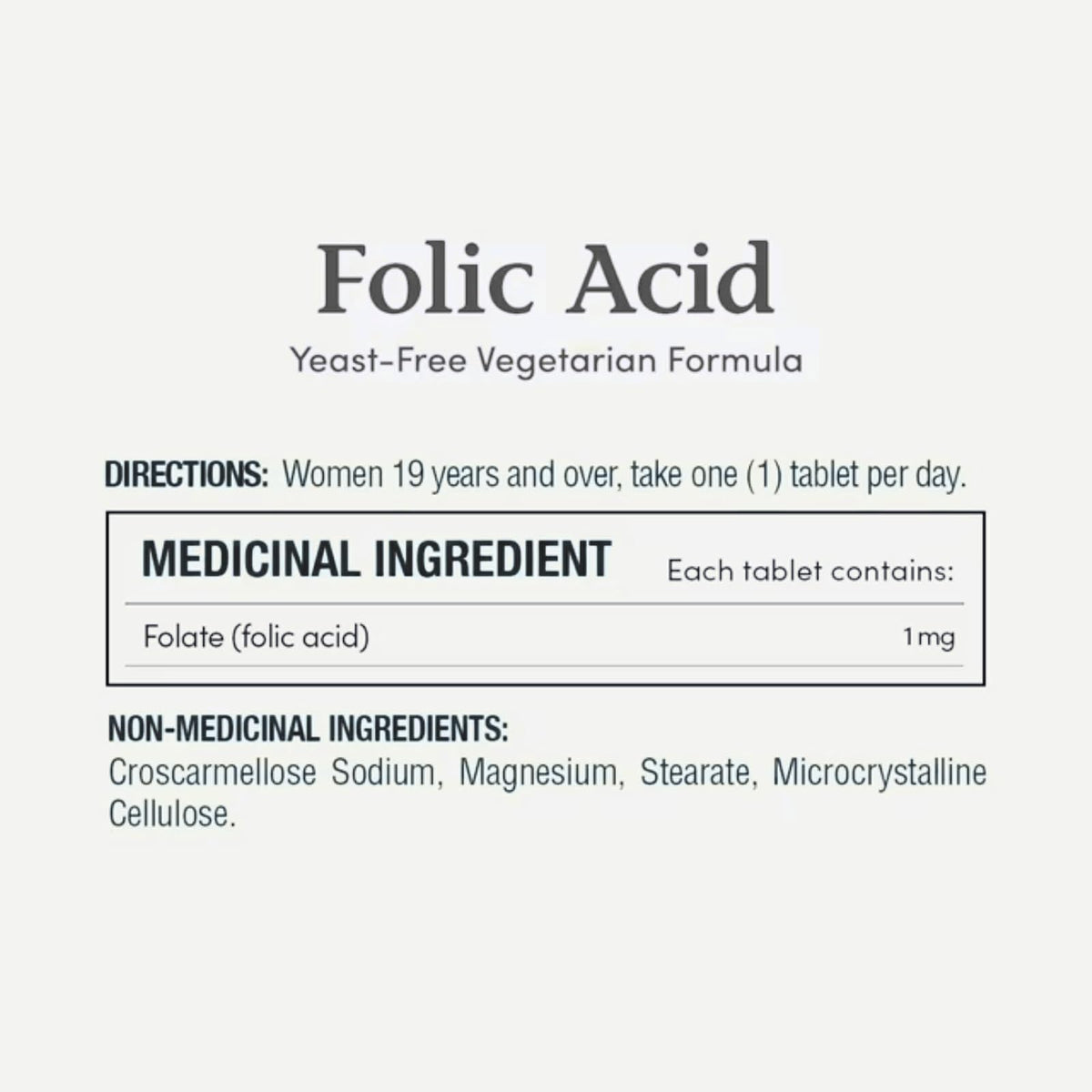 1 mg folate supplement for women