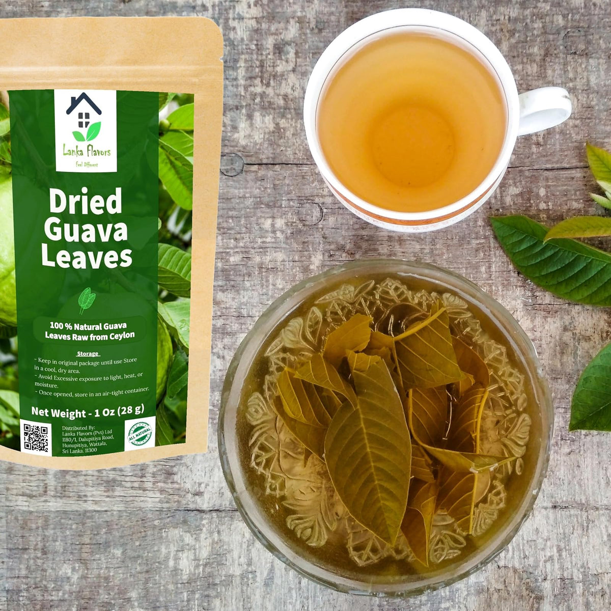 1 oz dried guava leaves package