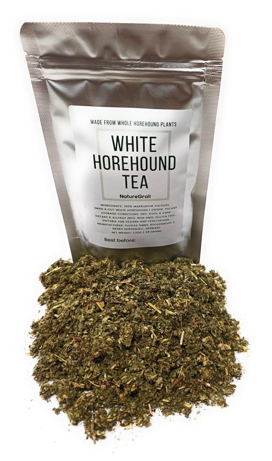 1 oz white horehound tea packaging
