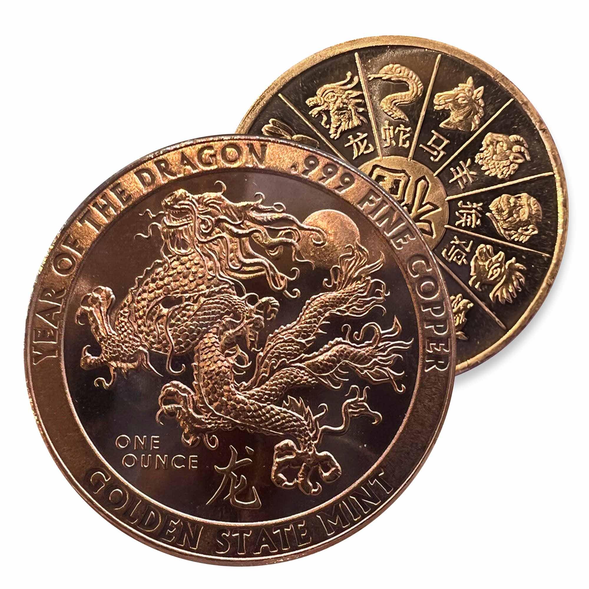 1 oz Year of the Dragon copper coin