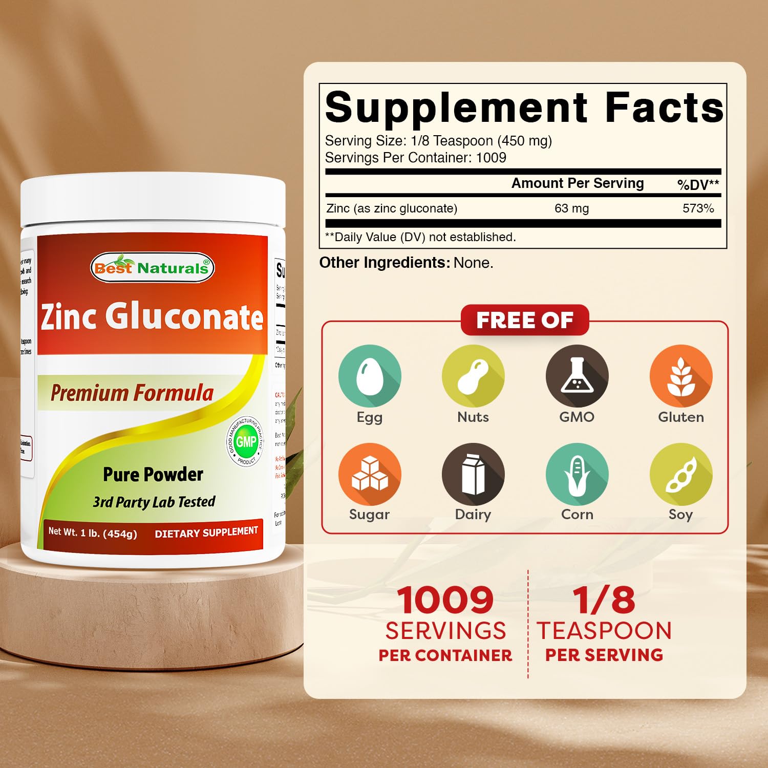 1 pound zinc for immune support