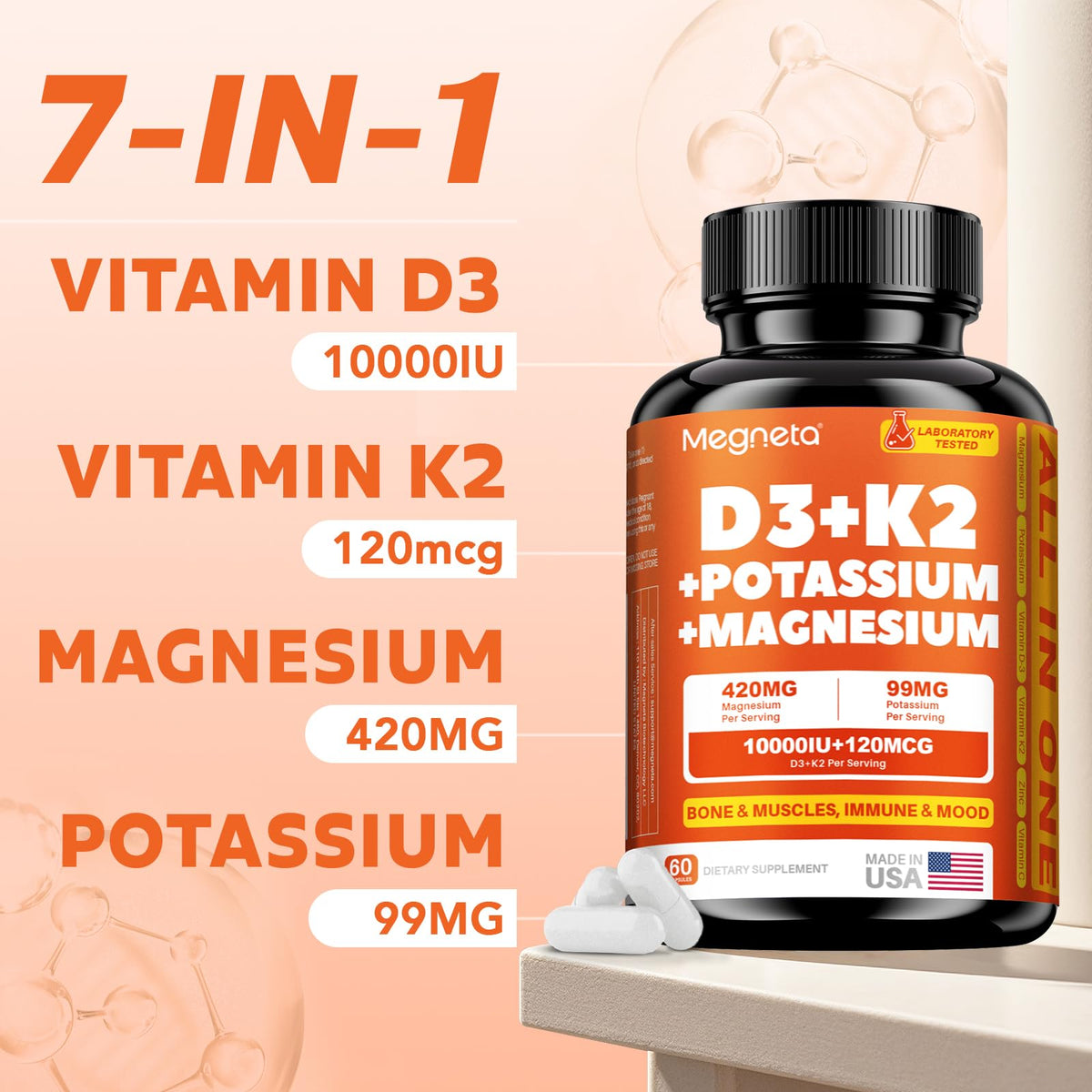 10,000 IU vitamin D3 K2 benefits