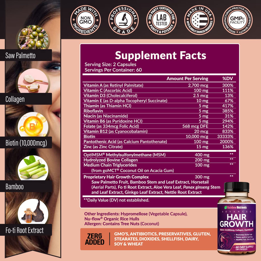 10,000 mcg biotin for thicker hair