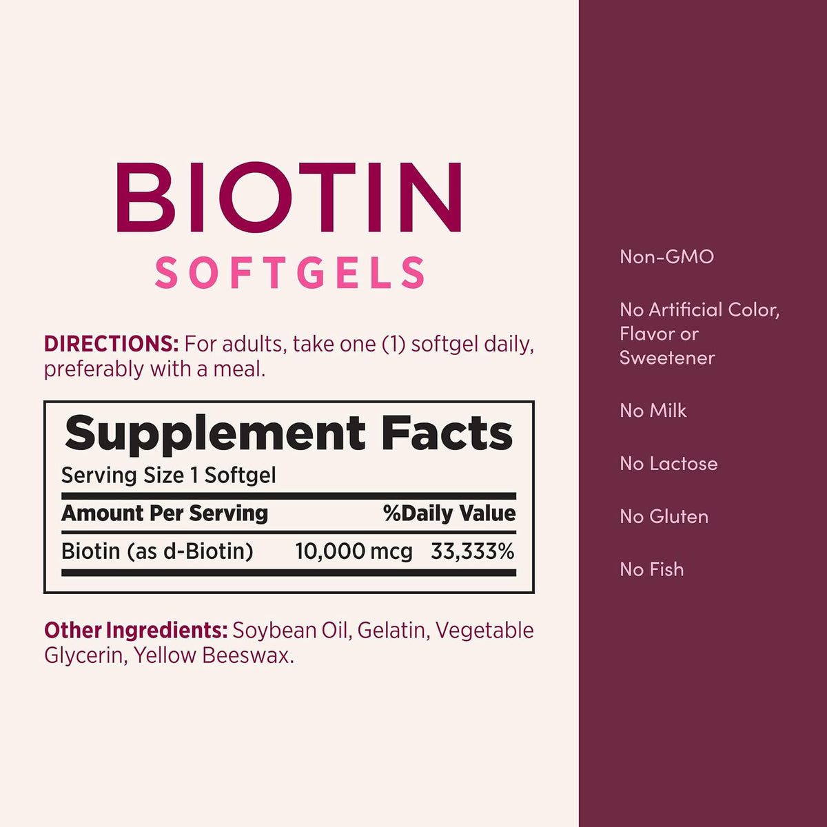10,000 mcg biotin supplement