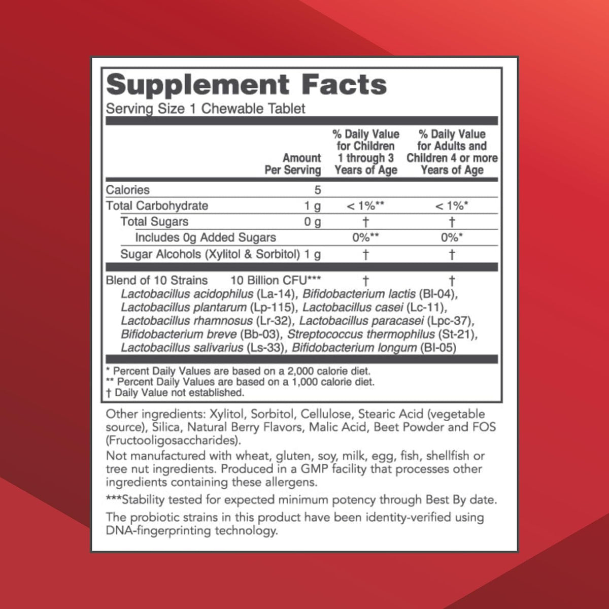 10 billion CFU probiotic support