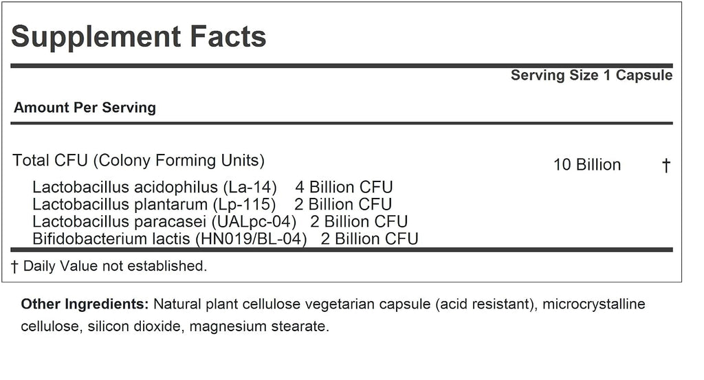 10 billion CFU probiotics for gut health