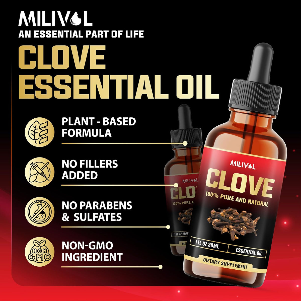 10% clove oil for soothing relief