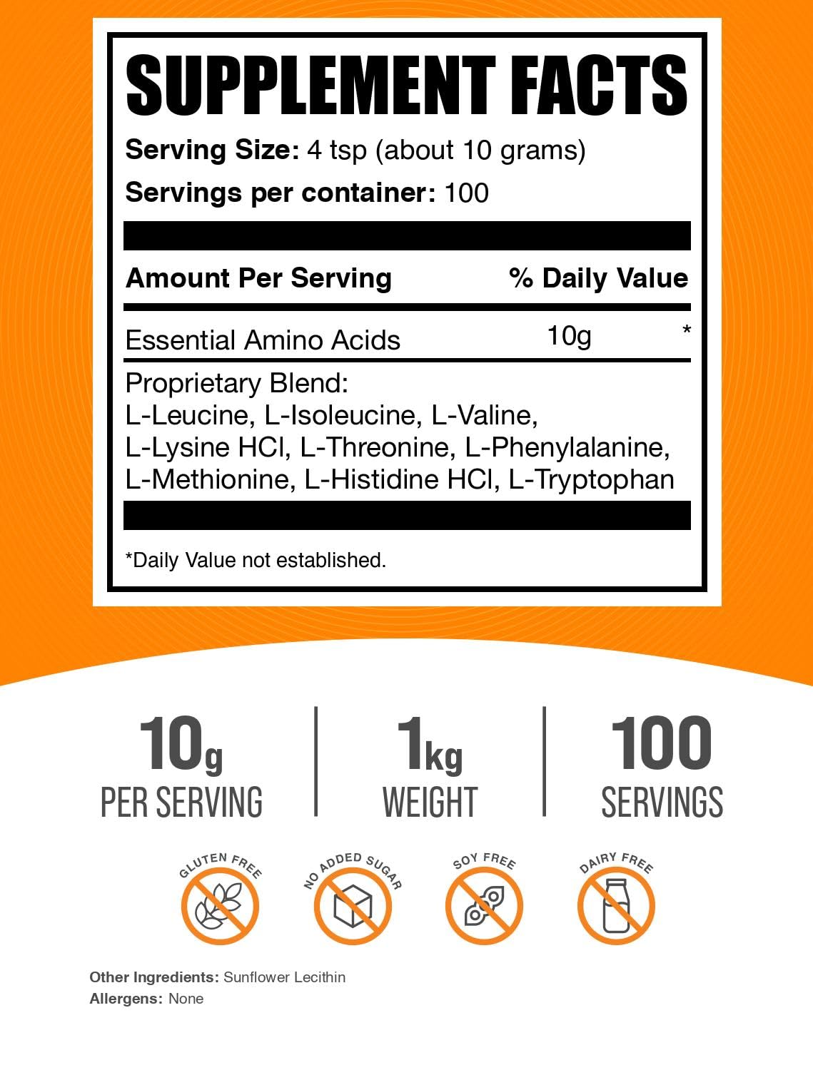 10 g Essential Amino Acids for recovery