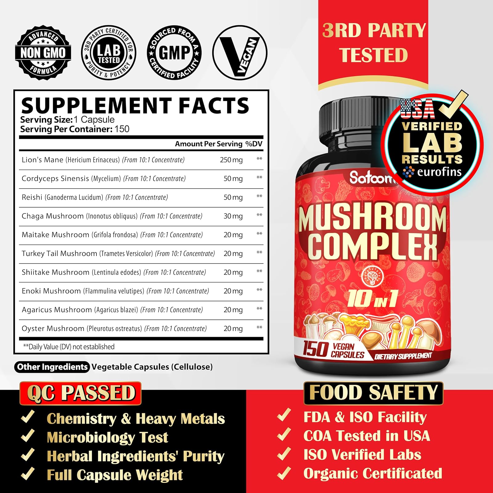 10-in-1 mushroom blend capsules