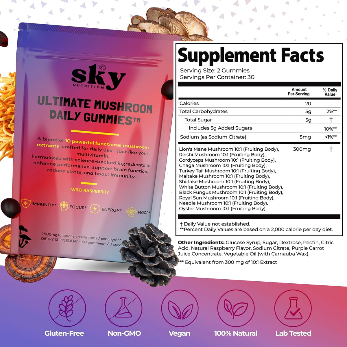10-in-1 mushroom blend gummies