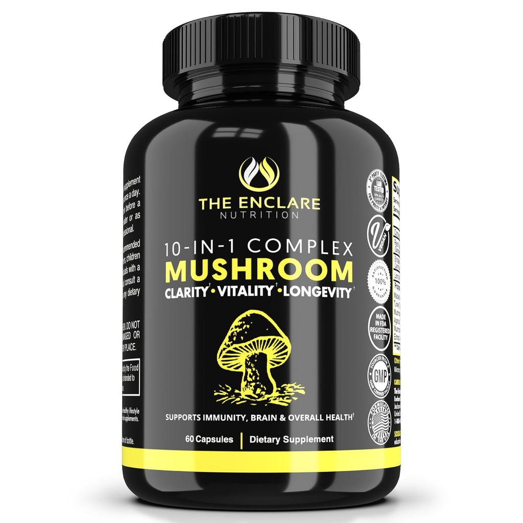 10-in-1 mushroom supplement capsules