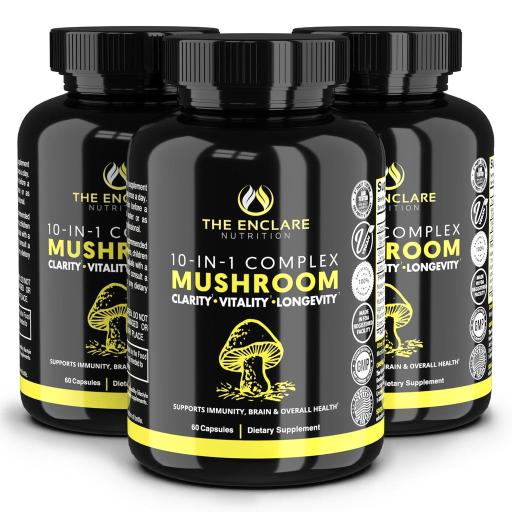 10-in-1 mushroom supplement capsules