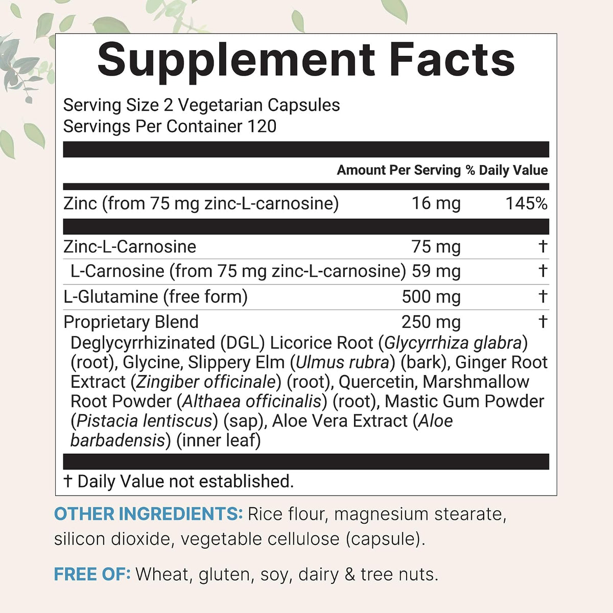 10-in-1 Zinc Carnosine health benefits