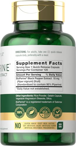 10 mg Bioperine for better absorption