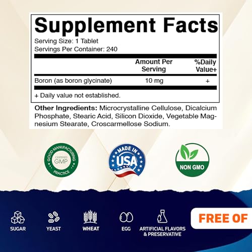 10 mg boron glycinate tablets