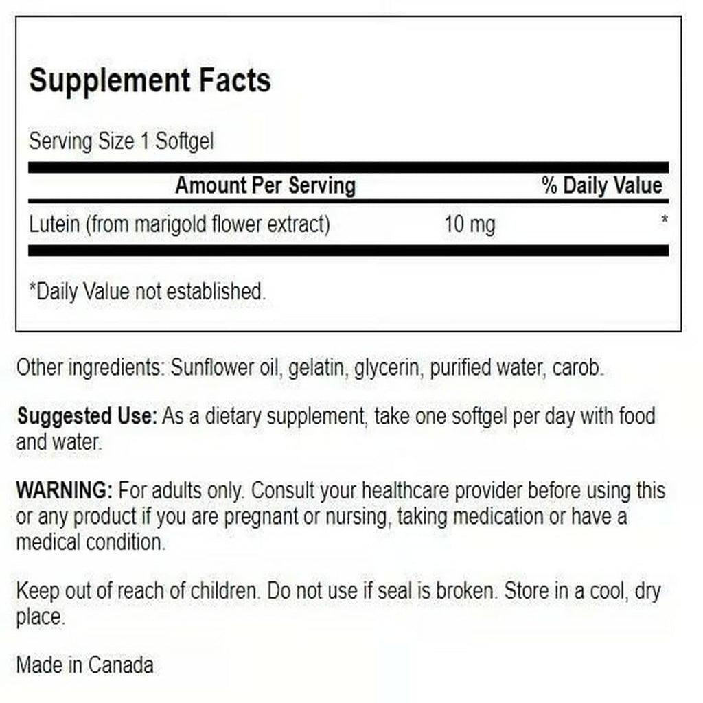 10 mg lutein vitamin A supplement