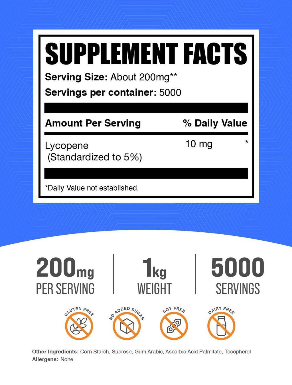 10 mg Lycopene antioxidant supplement