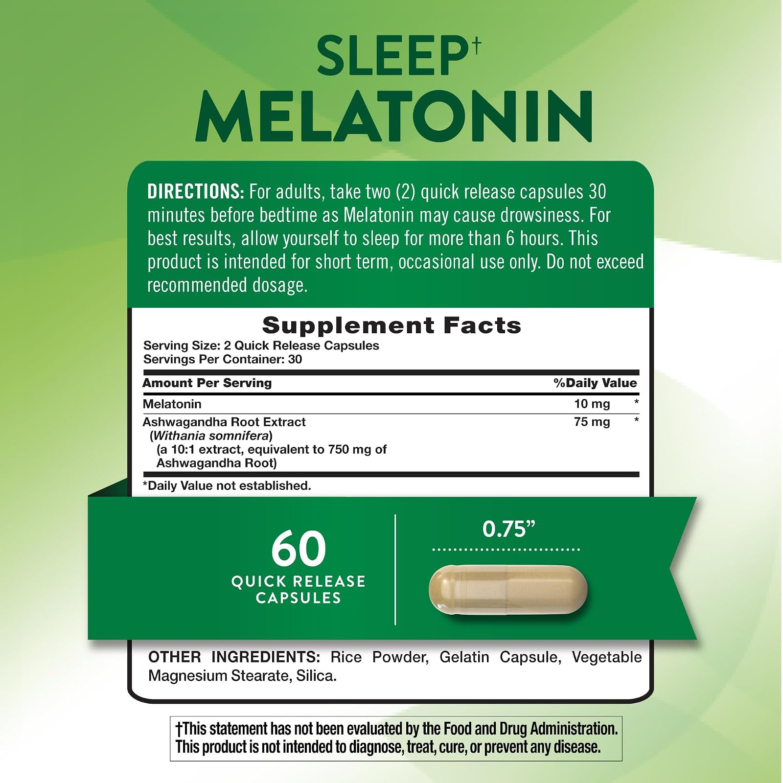 10 mg melatonin capsules for restful sleep
