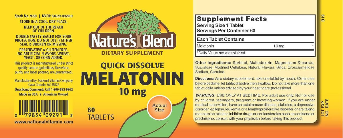 10 mg melatonin tablets for relaxation