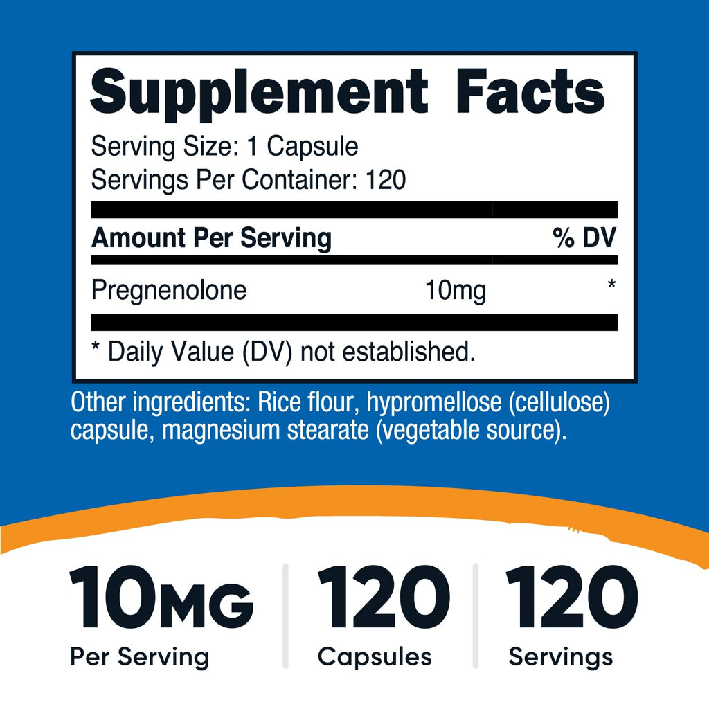 10 mg Pregnenolone capsules for wellness