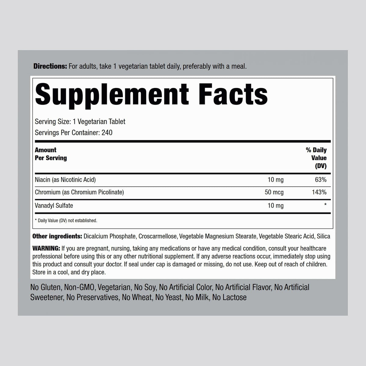 10 mg Vanadyl Sulfate for energy