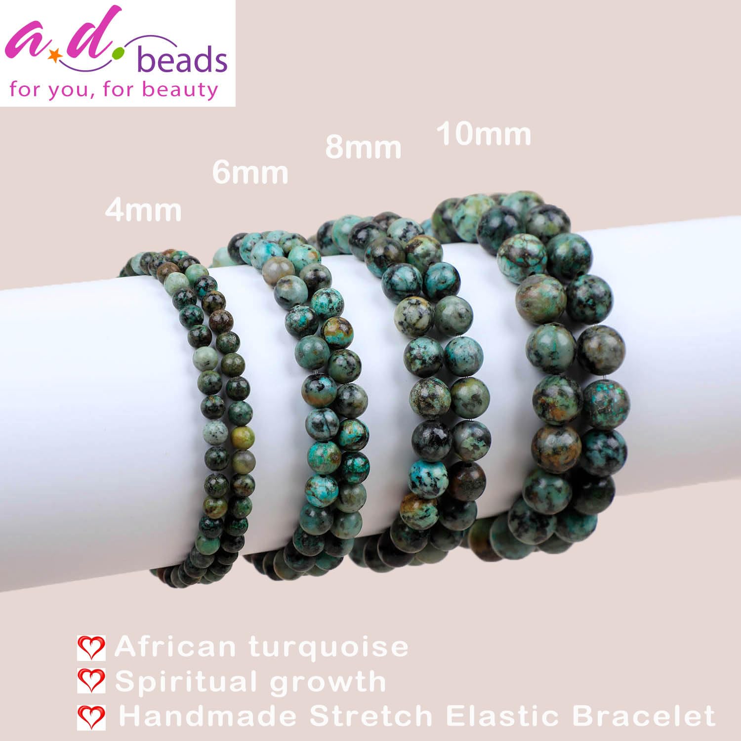 10 mm turquoise bead bracelet