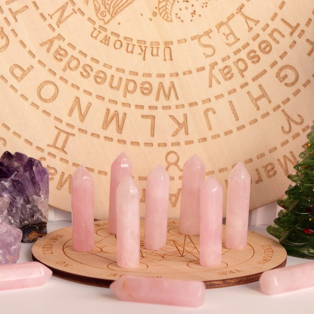 10 piece rose quartz crystal collection
