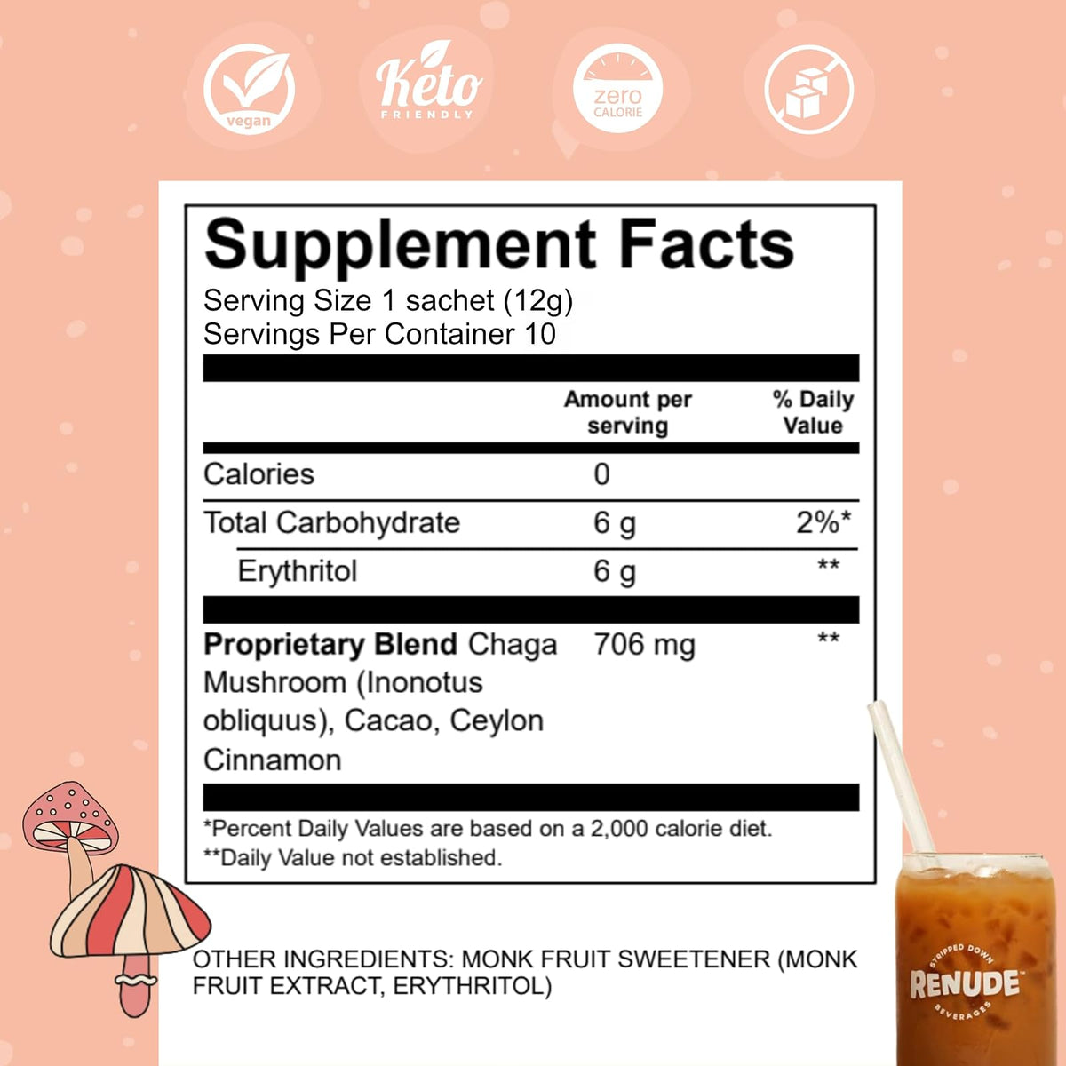 10 servings of chaga mushroom powder
