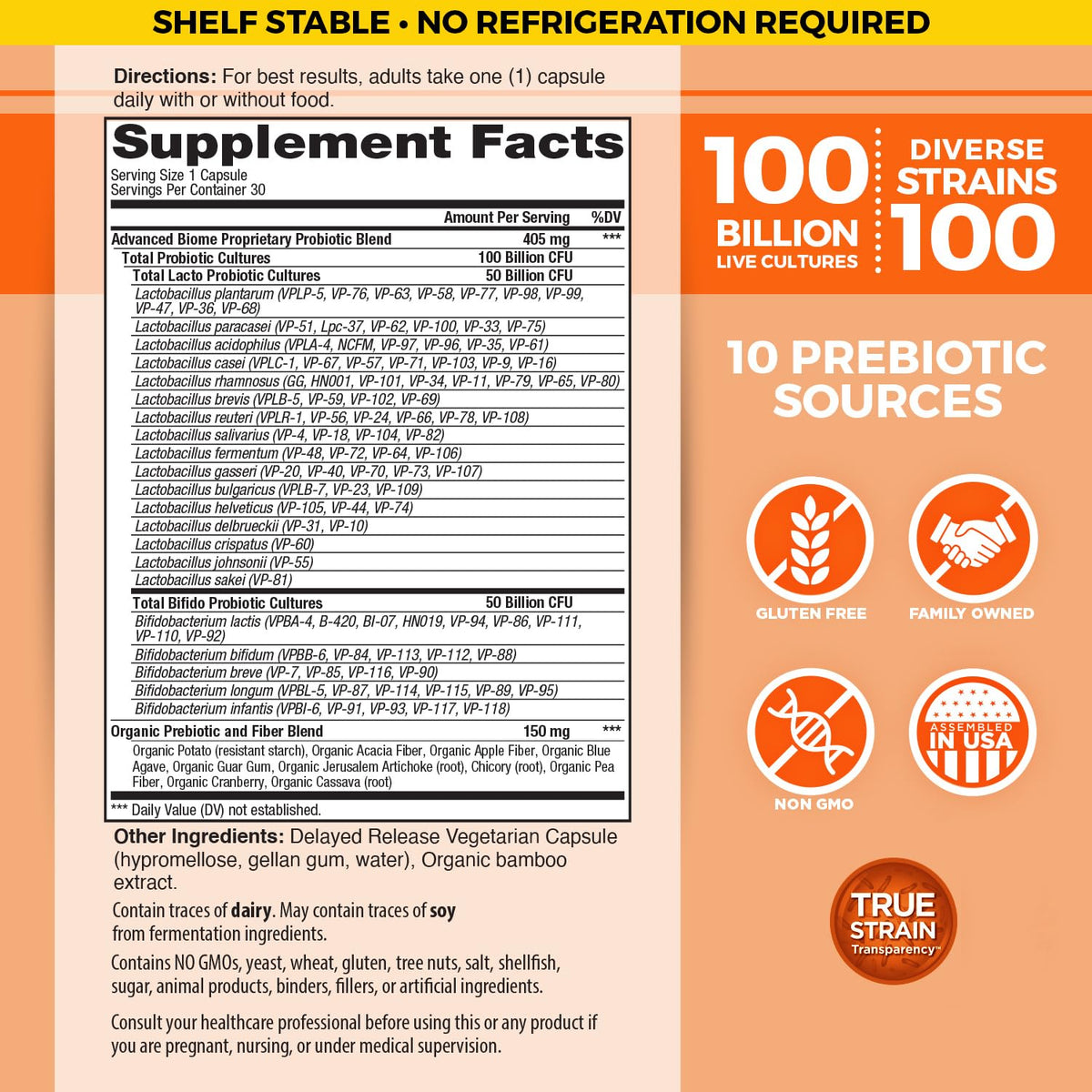100 billion CFU probiotic capsules