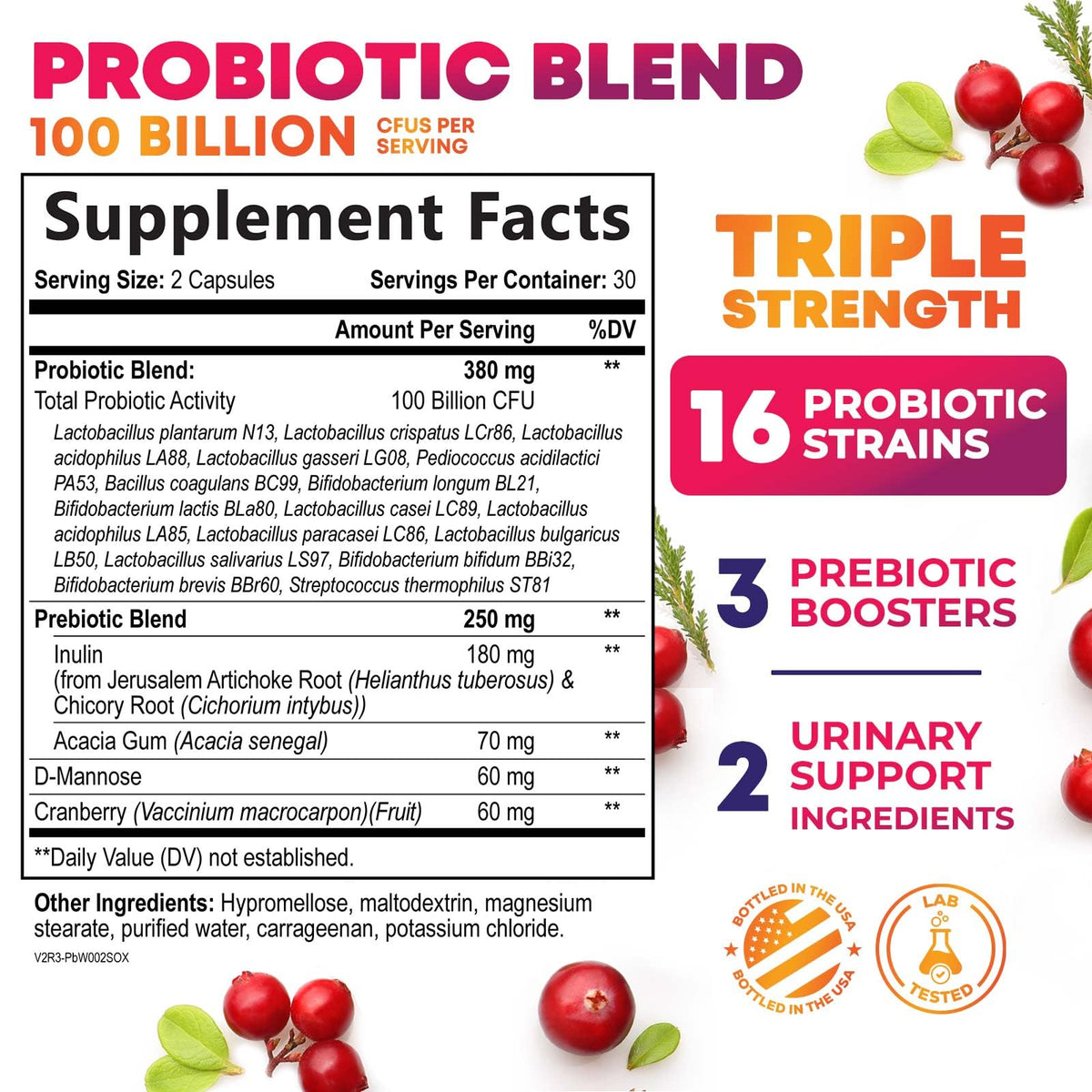 100 billion CFU probiotic capsules