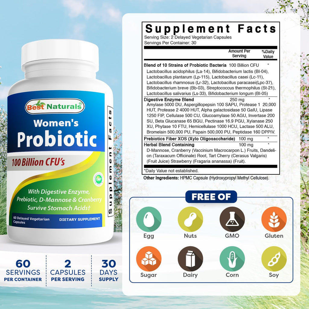 100 billion CFU probiotics capsules