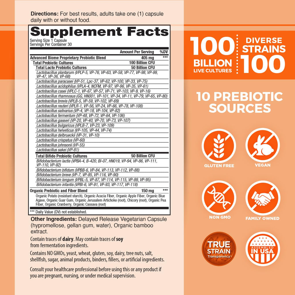 100 billion CFU probiotics for women