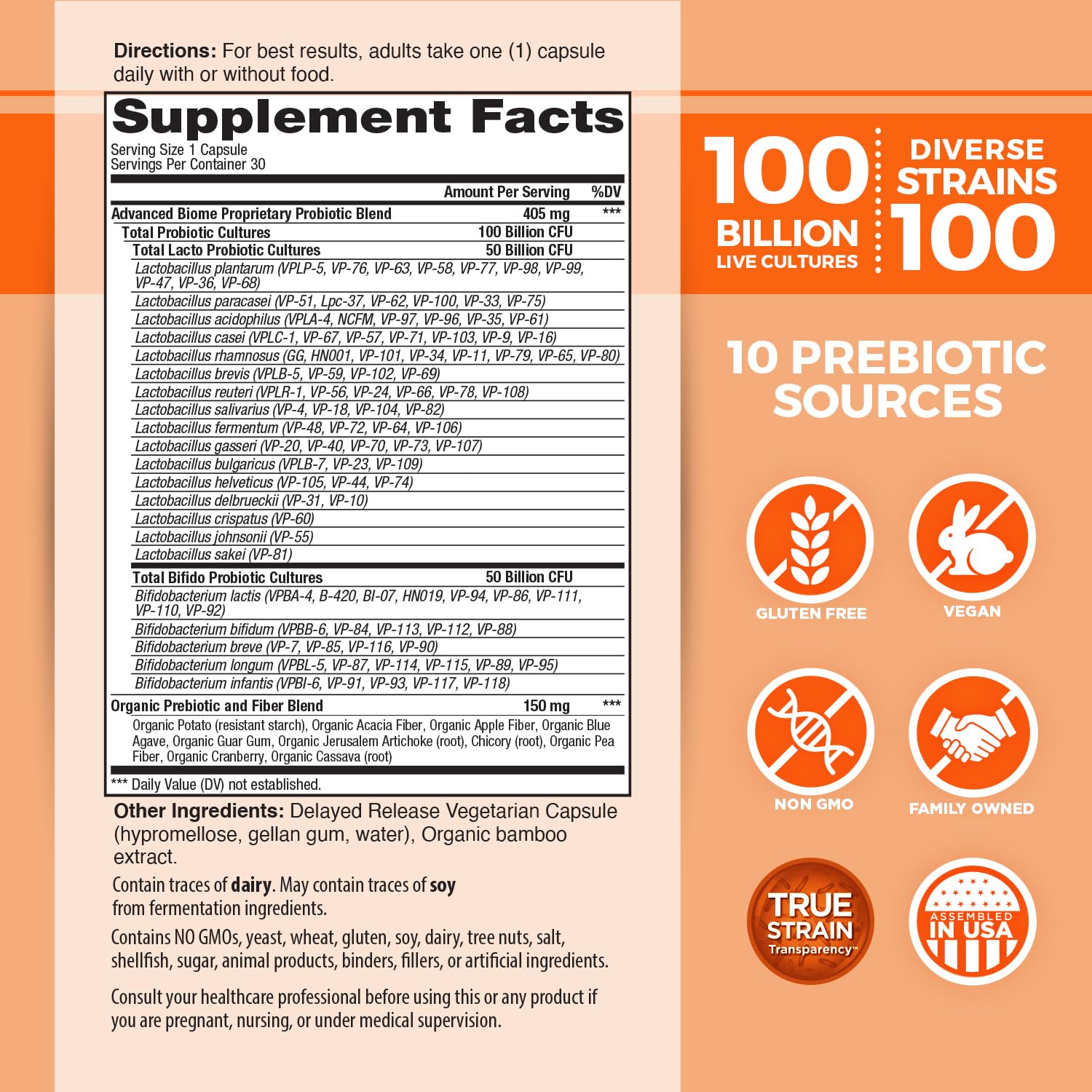 100 billion CFU probiotics for women