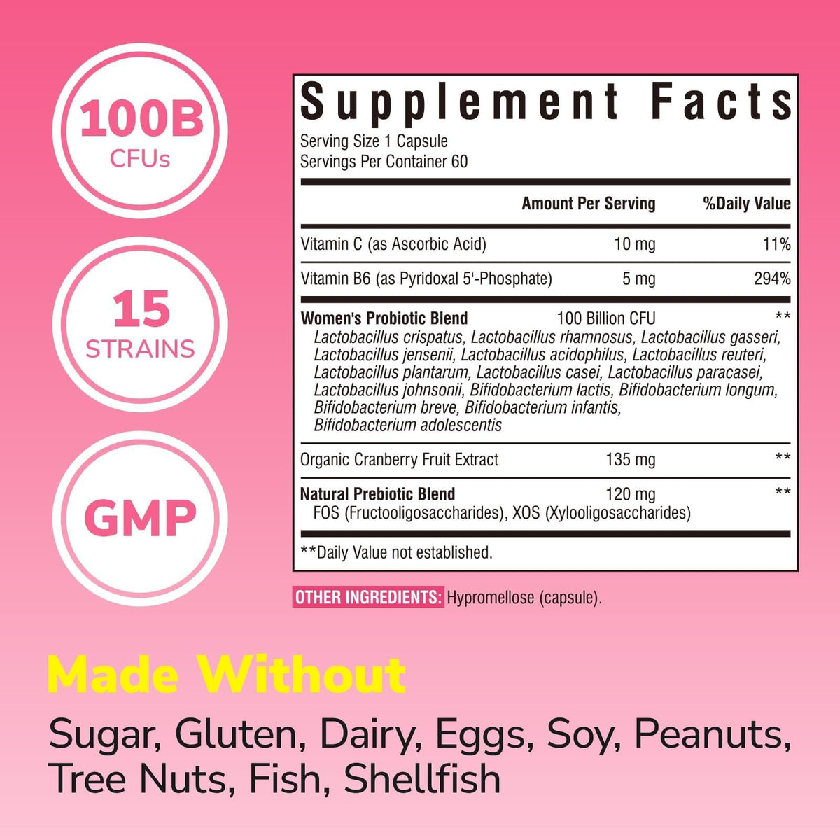 100 billion CFU women's probiotics