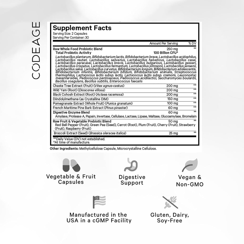 100 billion CFUs probiotic capsules for women