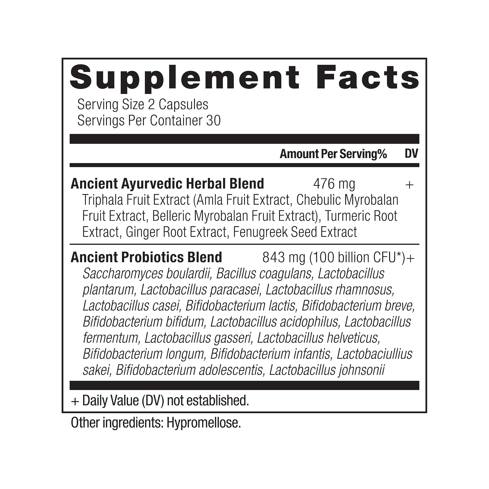 100 billion CFUs probiotic capsules