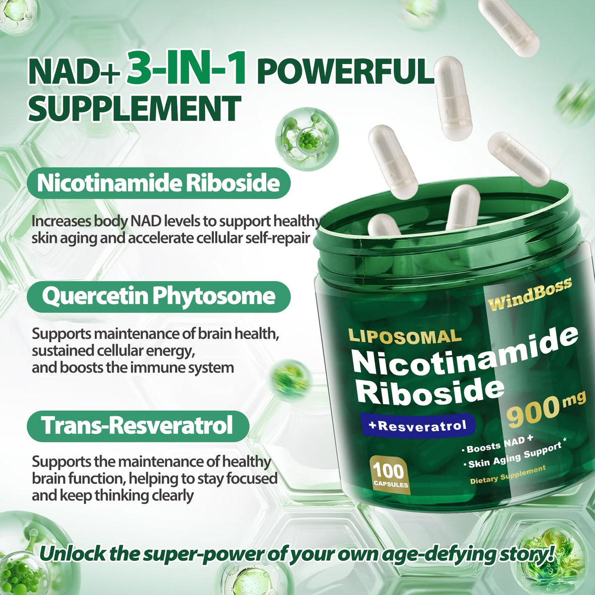 100 capsules for daily antioxidant support