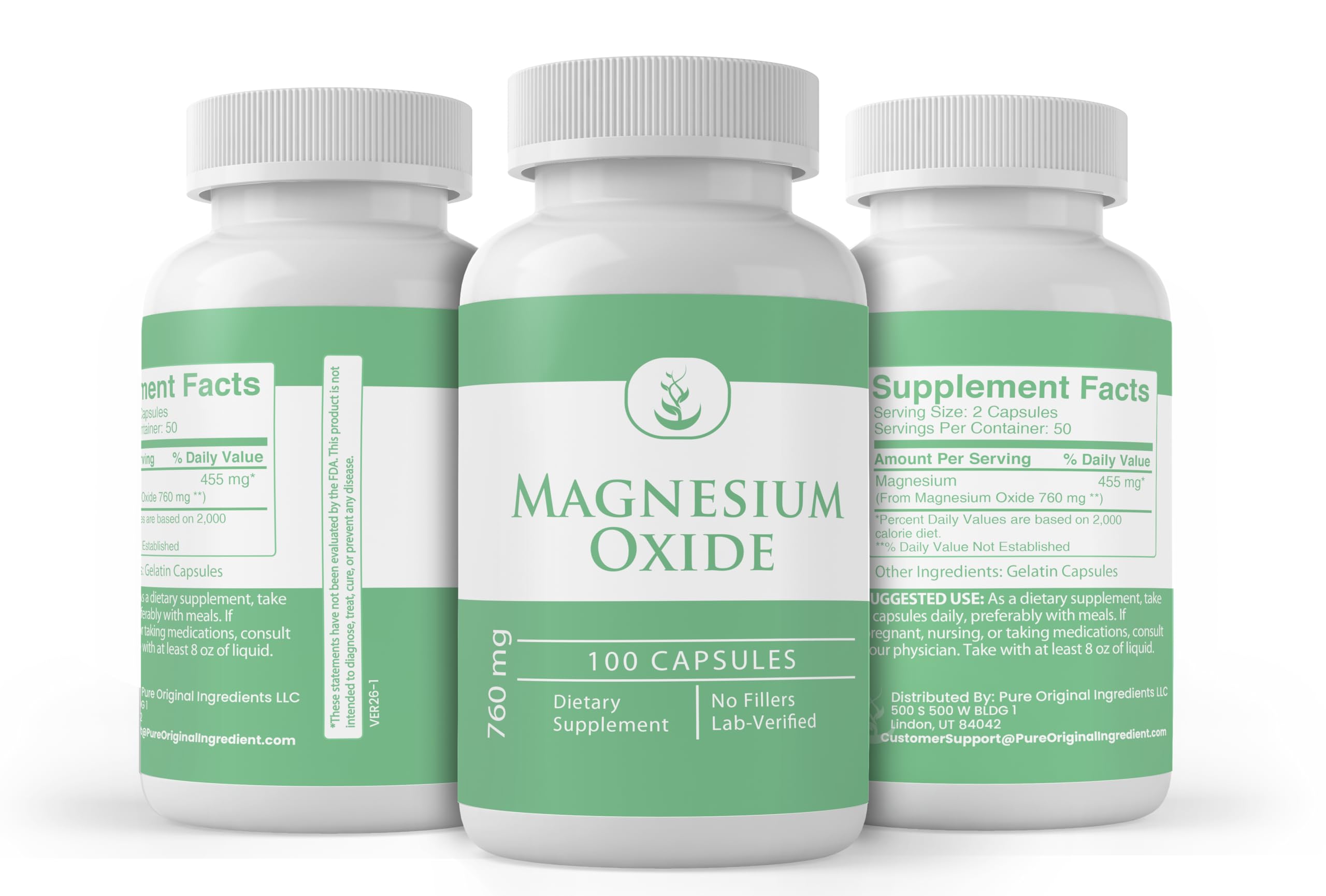 100 capsules magnesium supplement